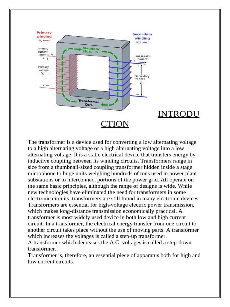 Phy transformers project | PDF | Transformer | Inductor