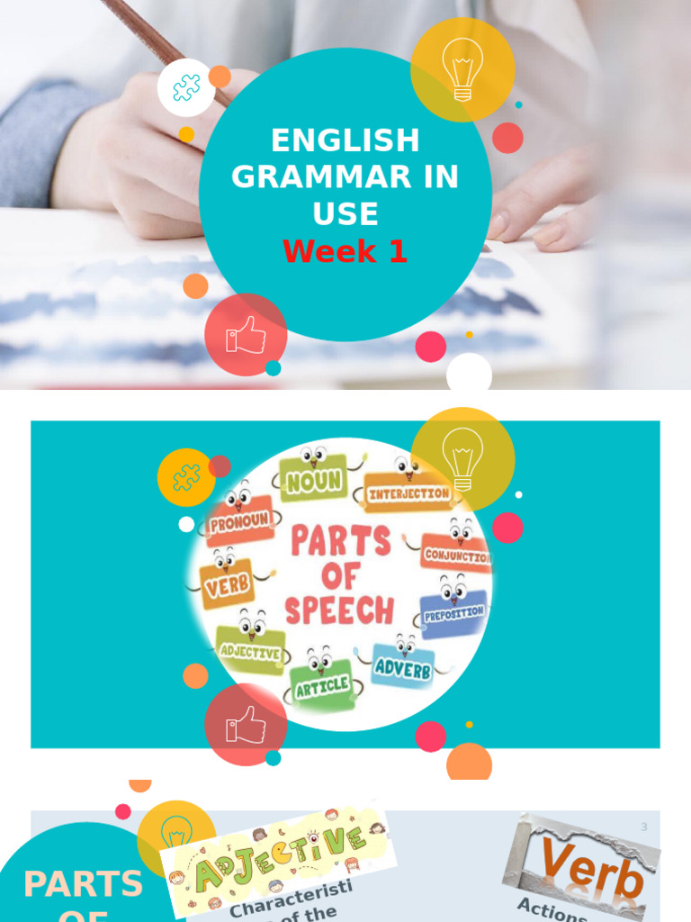 Week 1 Part of Speech Sentence Patterns | PDF | Verb | Subject (Grammar)