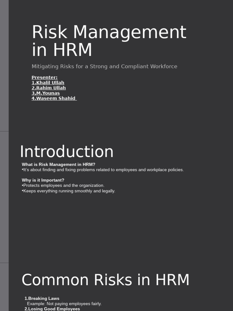 HR Risk Management Essentials | PDF