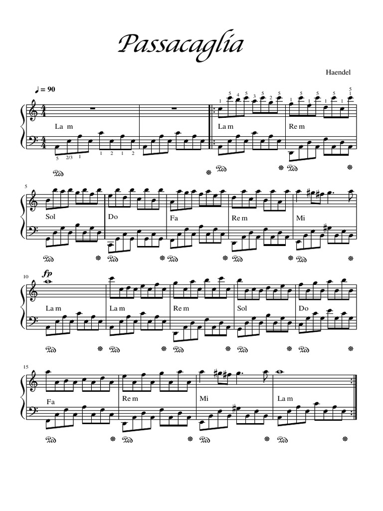 Haendel's Passacaglia Sheet Music | PDF