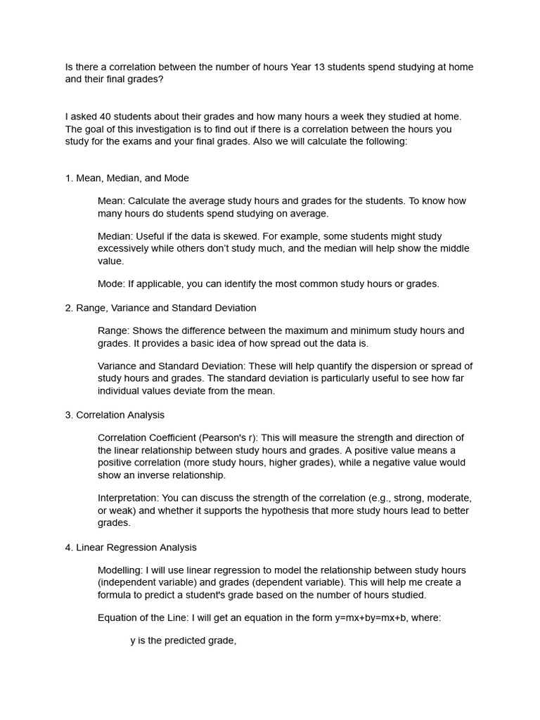 Maths IA | PDF | Applied Mathematics | Statistical Analysis
