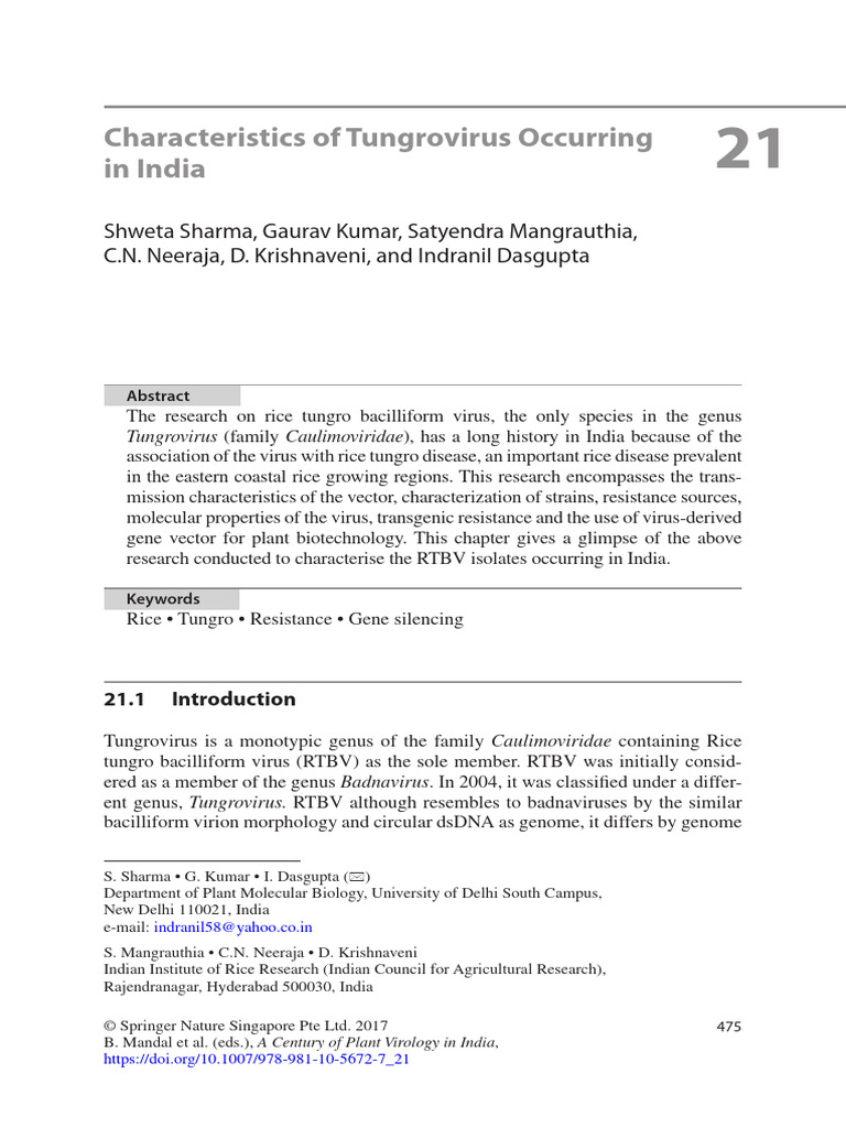 Characteristics of Tungrovirus Occurring | PDF | Promoter (Genetics ...