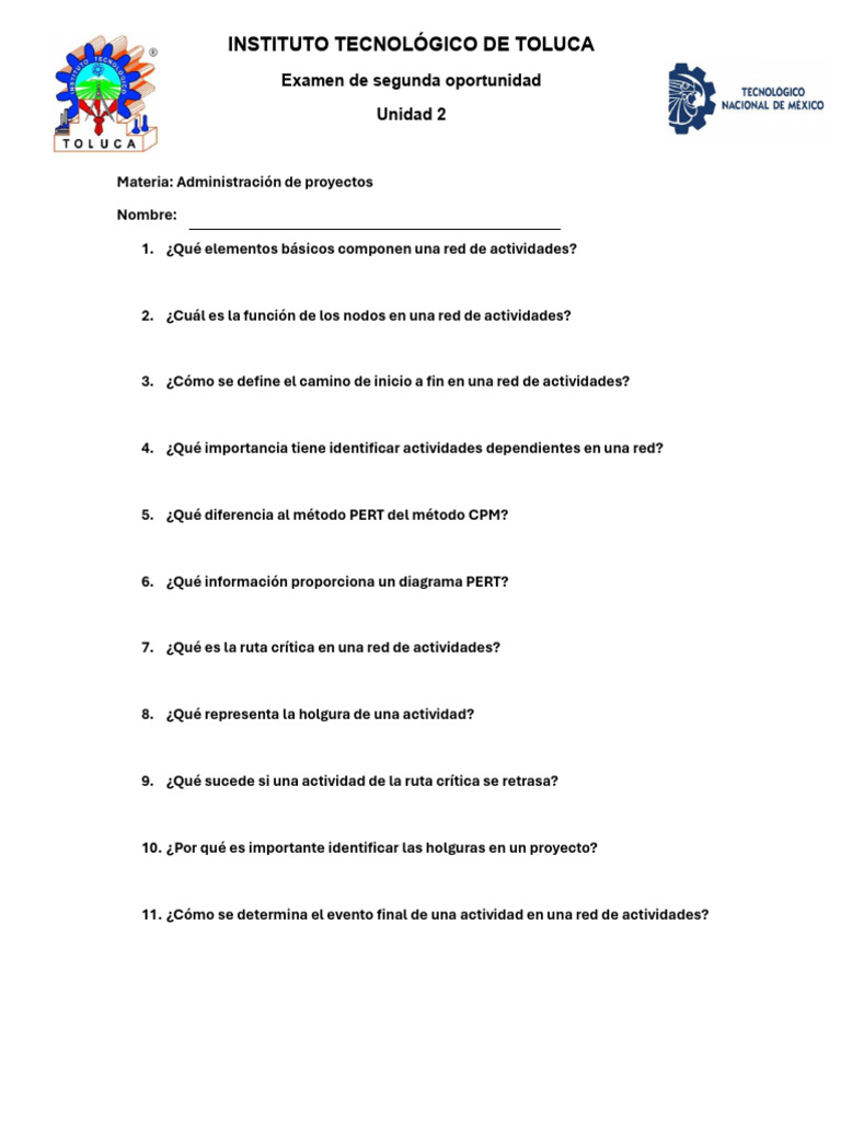 Examen U2 | PDF