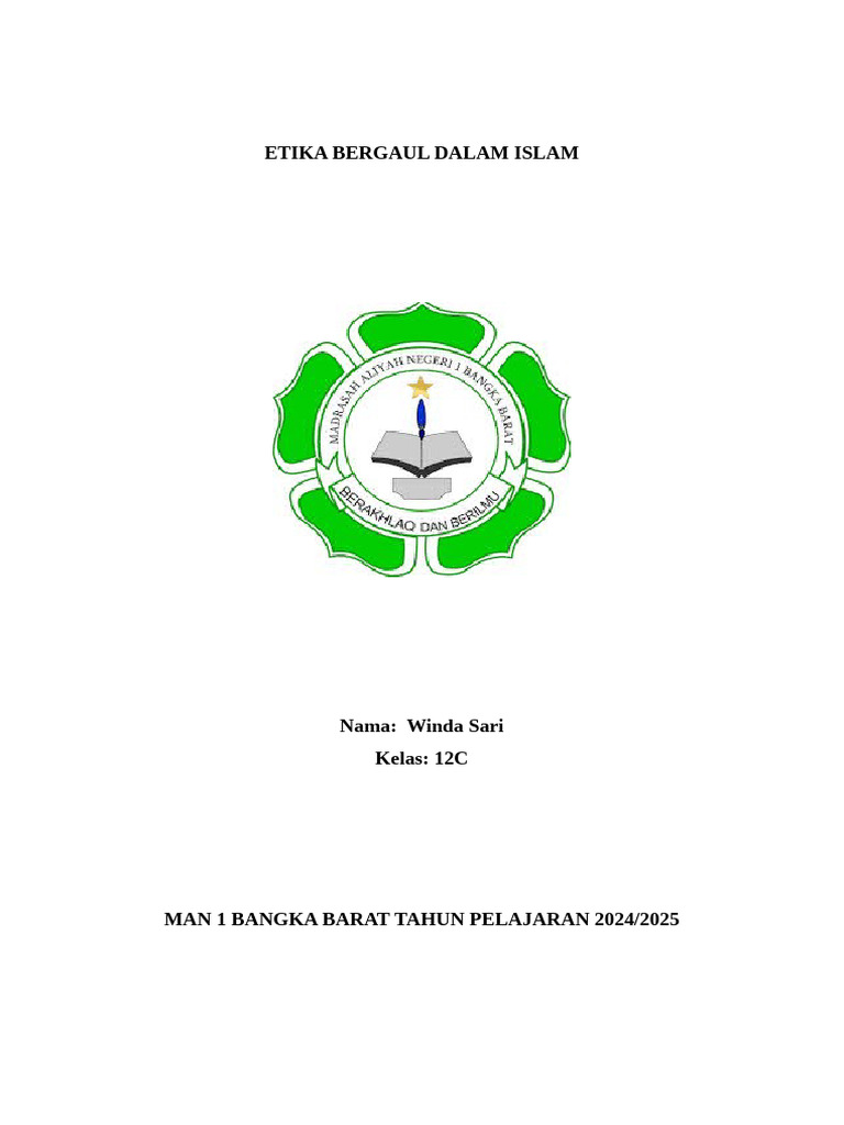 Etika Bergaul Dalam Islam (Winda) | PDF