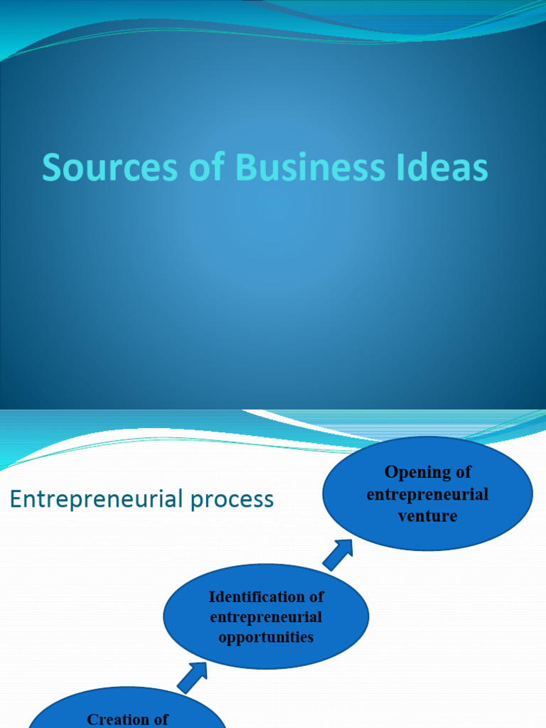 Sources of Entrepreneurial Ideas | PDF | Entrepreneurship | Economies