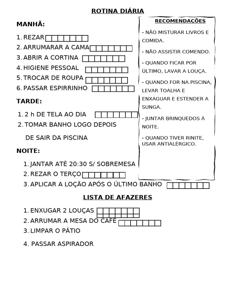 Rotina Diária | PDF