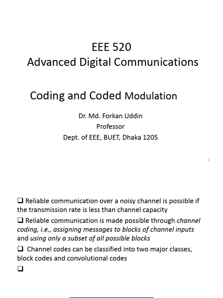 Forkan EEE 520 3 Coding and Coded Modulation | PDF | Modulation | Encodings