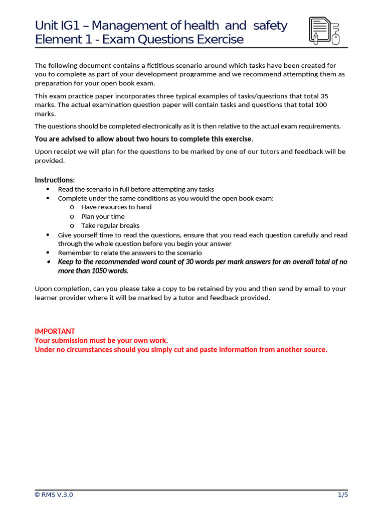 Unit IG1 - Element 1 | PDF | Warehouse | Occupational Safety And Health