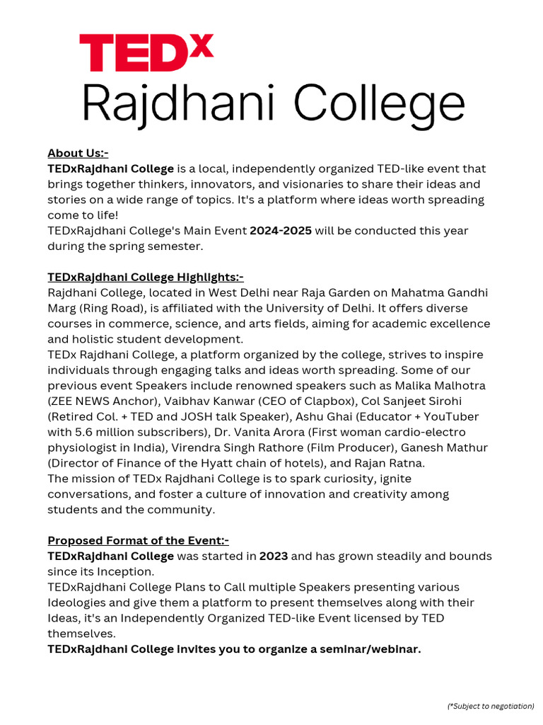 SEMINARWEBINAR PROPOSAL TEDx | PDF