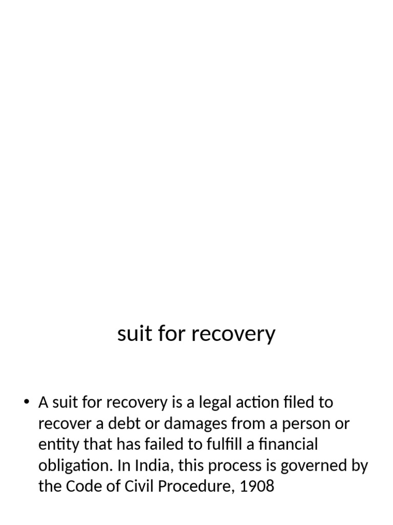 Understanding Recovery Suits in India | PDF | Lawsuit | Justice