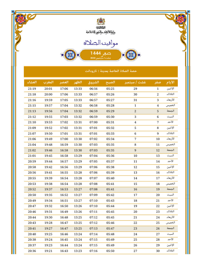 Horaire de Priere | PDF