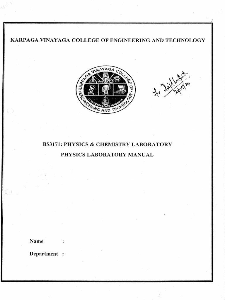 Physics Laboratory Manual | PDF