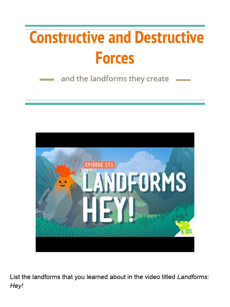 Virtual - Constructive and Destructive Forces | PDF | Earthquakes | Volcano