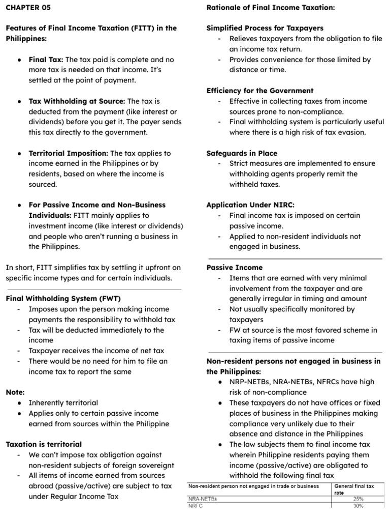 INCOME TAX CHAPTER 5 | PDF | Dividend | Taxes