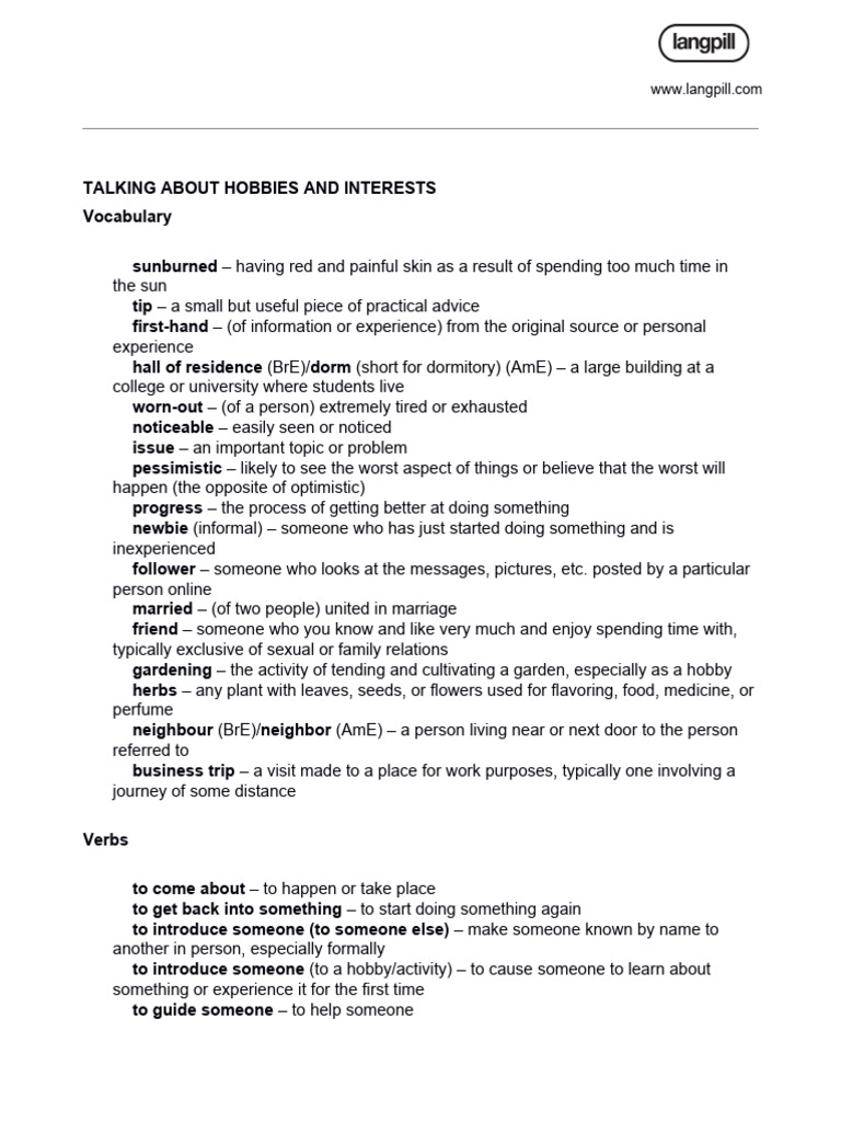 Talking+About+Hobbies+and+Interests | PDF