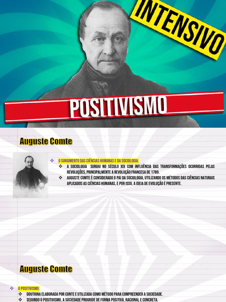 AUGUSTE COMTE E O POSITIVISMO | PDF