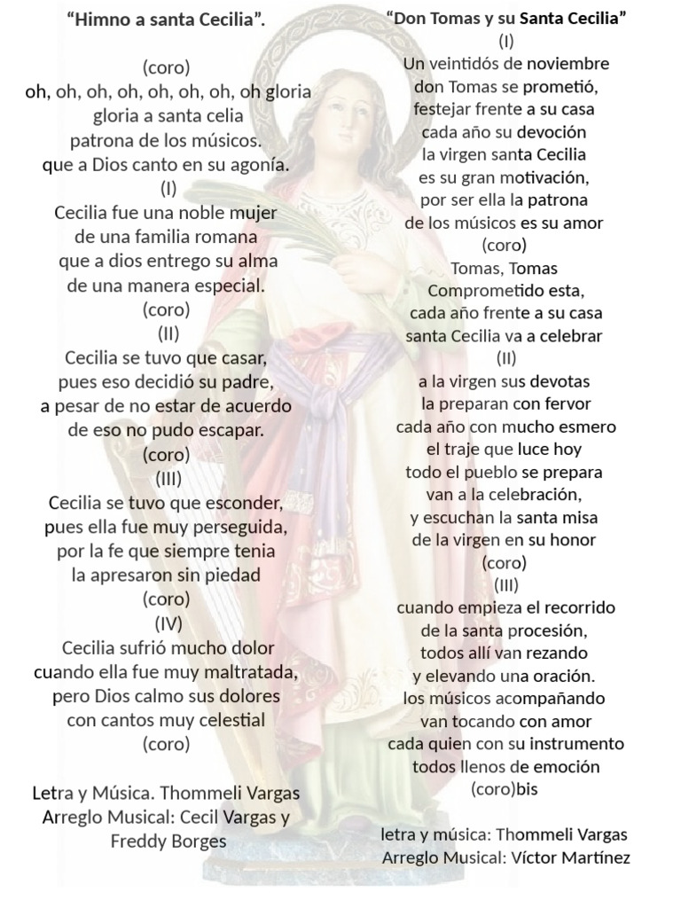 Cachita Canciinones Santa Ceciia | PDF | Coro