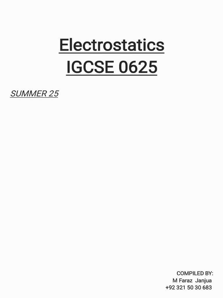 Physics Electrostatics | PDF