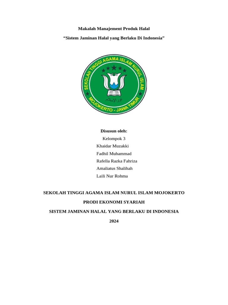 Makalah Sistem Jaminan Halal | PDF