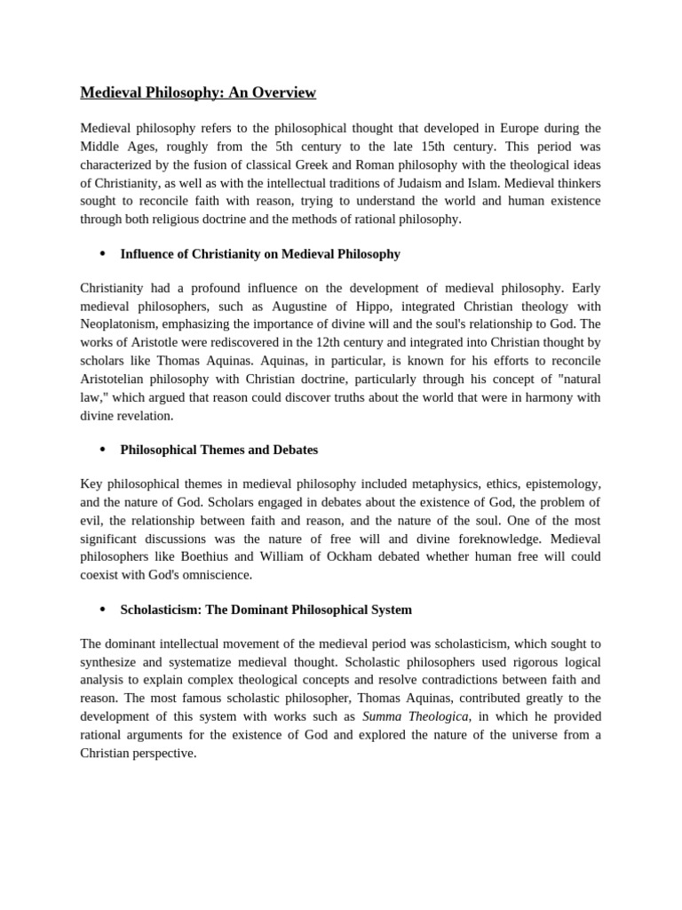 Medieval Philosophy | PDF | Medieval Philosophy | Omnipotence