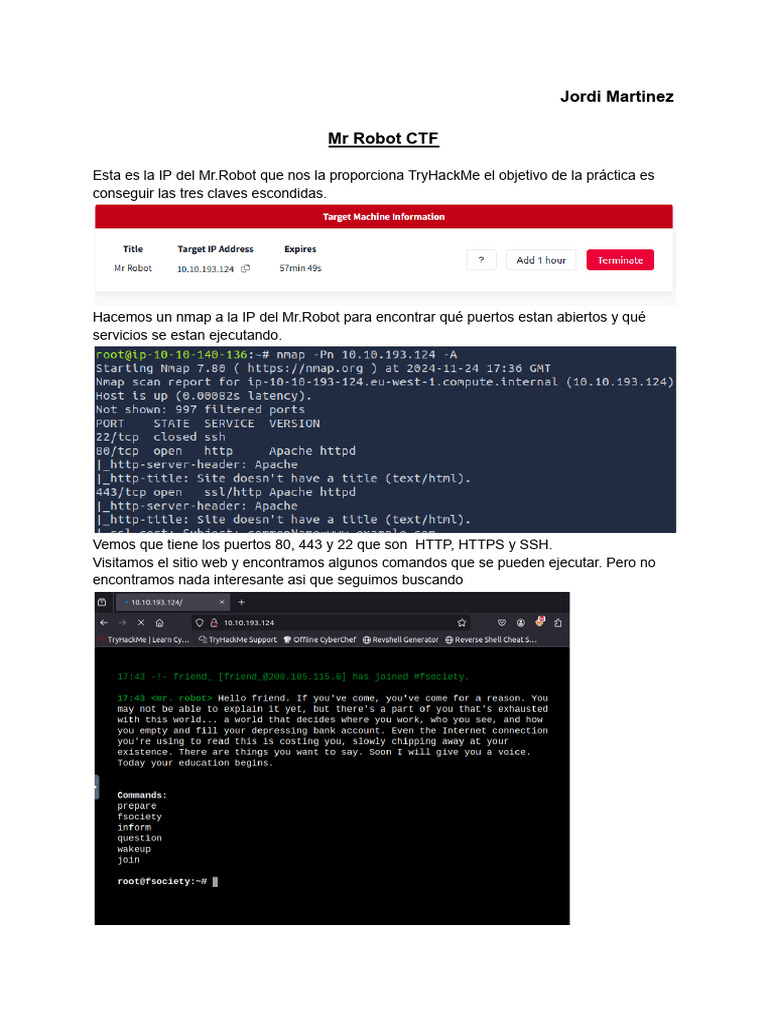 MR Robot CTF - Jordimartinez | PDF | Contraseña | La seguridad informática