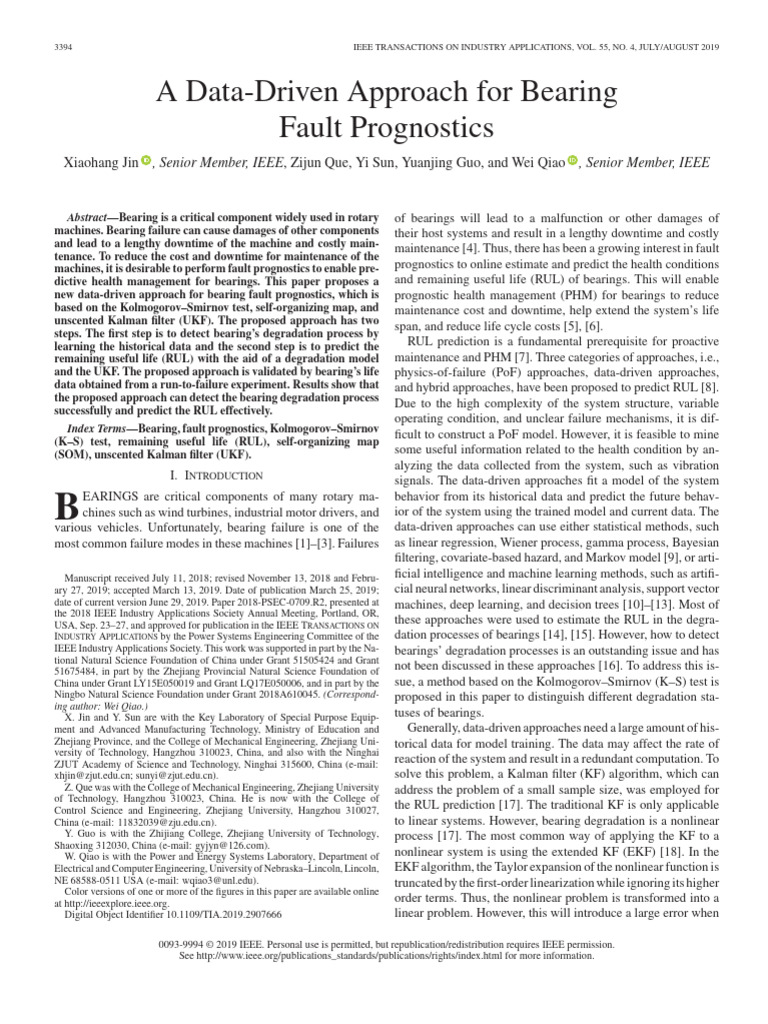 A_Data-Driven_Approach_for_Bearing_Fault_Prognostics | PDF | Statistical Theory | Applied ...