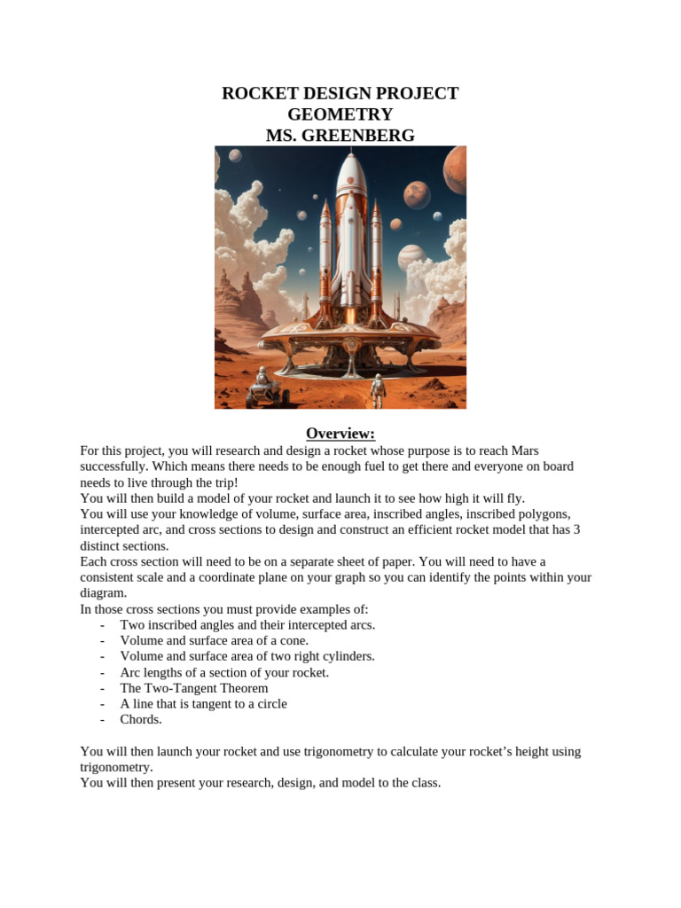 ROCKET DESIGN PROJECT | PDF | Area | Circle ROCKET DESIGN PROJECT | PDF | Area | Circle