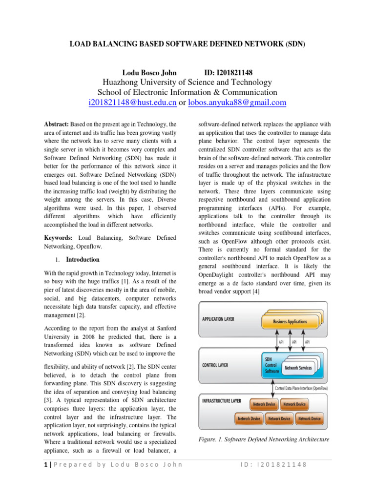 LOAD_BALANCING_BASED_SOFTWARE_DEFINED_NE | PDF | Load Balancing (Computing) | Computer Network