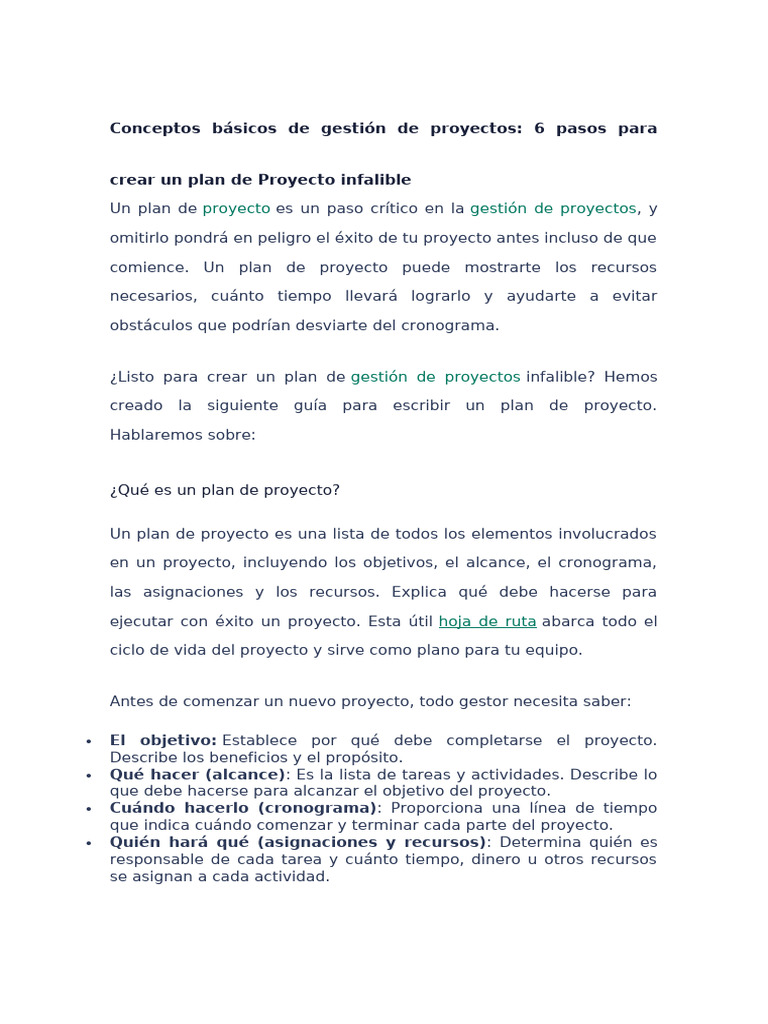 DISEÑO Y EVALUACION DE PROYECTOS Conceptos Básicos | PDF | Gestión de proyectos | Planificación