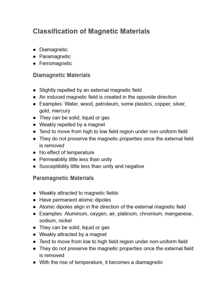 Magnetic Properties | PDF | Magnetism | Ferromagnetism