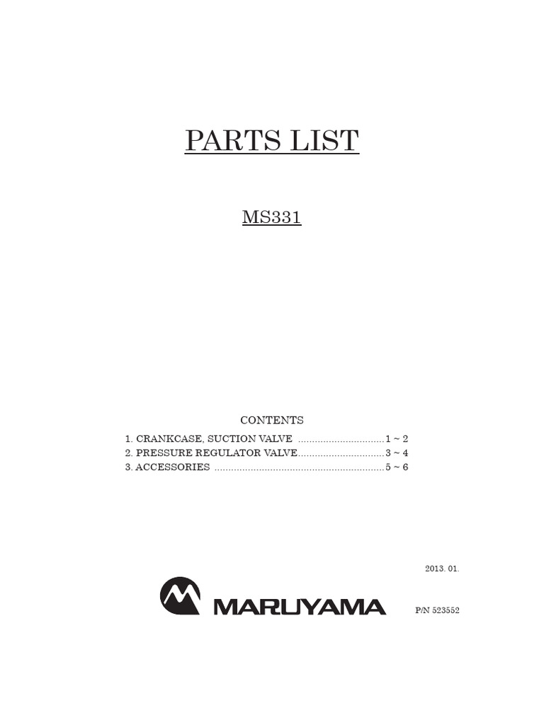 Ms331b Bomba de Fumigacion 500psi Ms331 | PDF | Piston | Valve