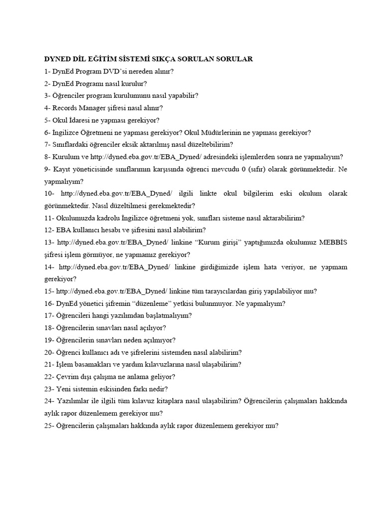 (285) Dyned Dil E告tim Sistemi S弥? Sorulan Sorular | PDF