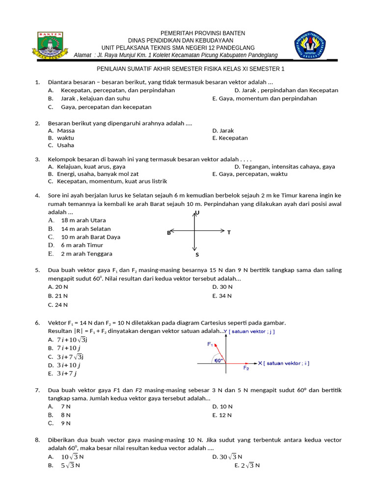 Soal Asas Fisika Kelas Xi SMT 1 | PDF