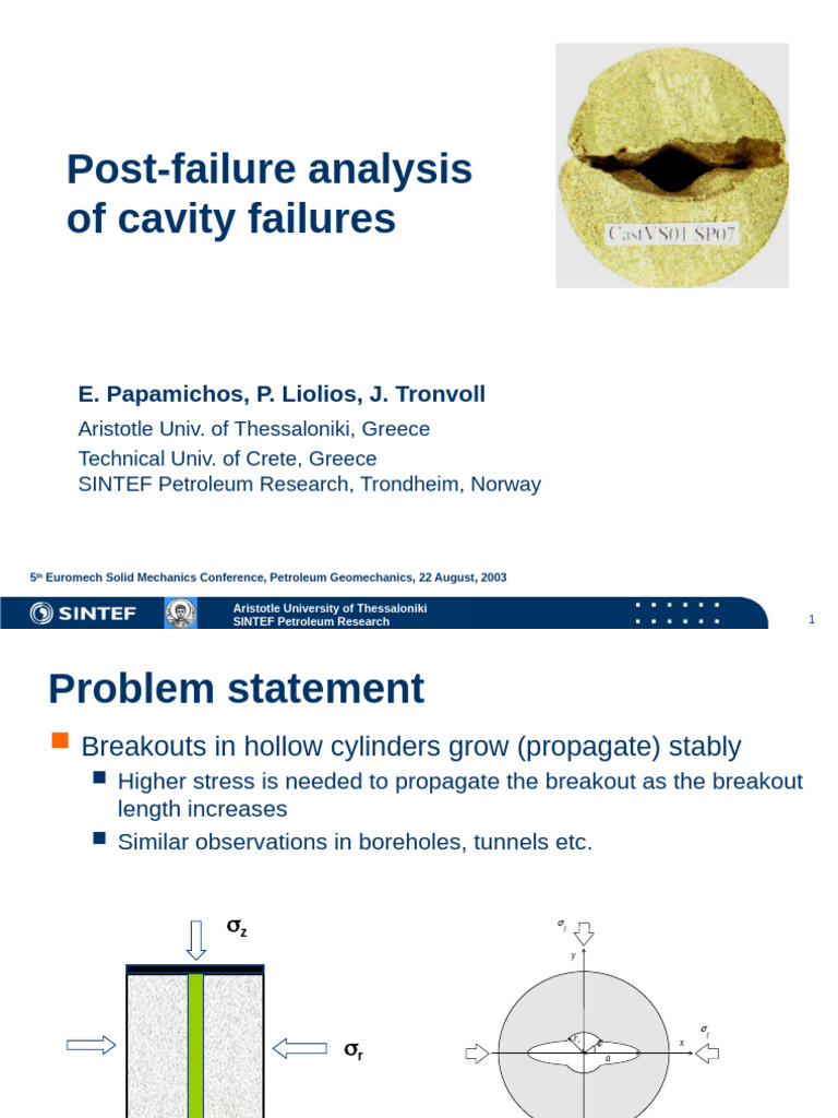 2003 Euromech Post-failure Cavities | PDF | Stress (Mechanics) | Deformation (Engineering)
