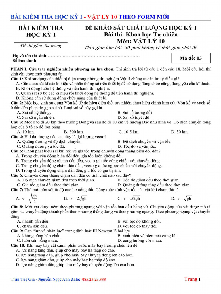 DE ON TAP HOC KY 1 DE SO 03 THEO MINH HOA 2025 | PDF