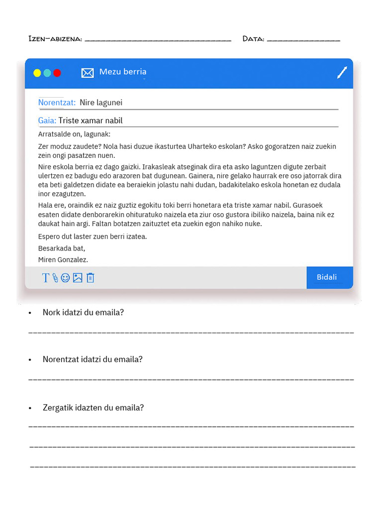 Comprension Lectora Correo Electronico.pdf | PDF
