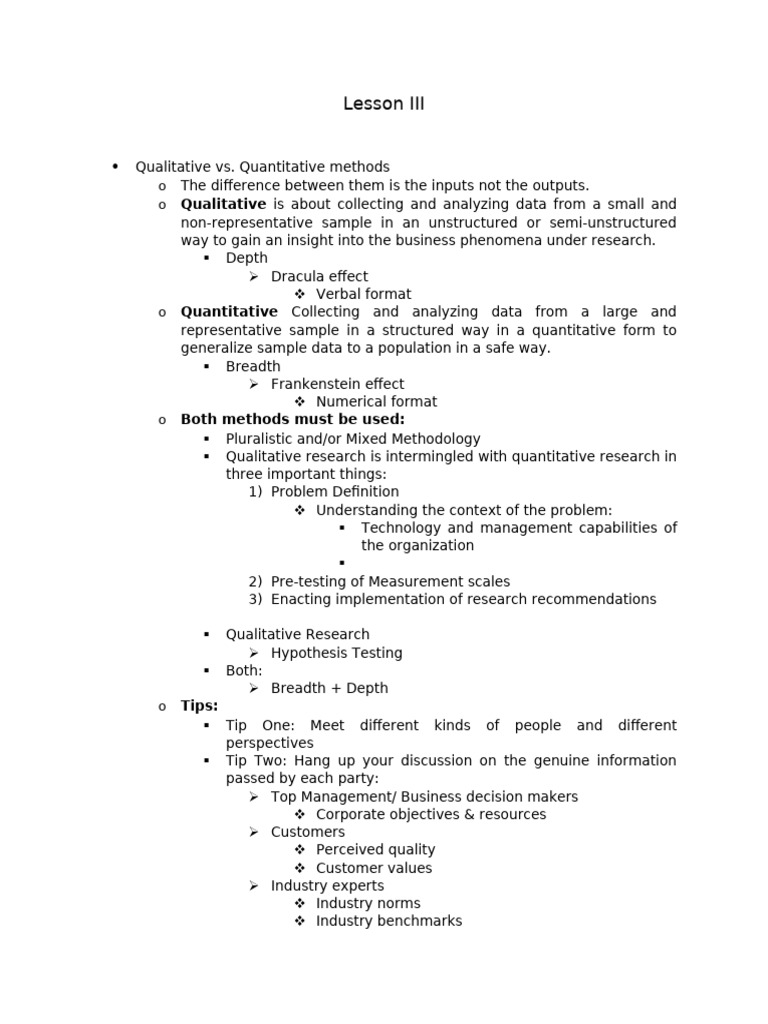 Research Methodology Lesson III | PDF | Methodology | Qualitative Research