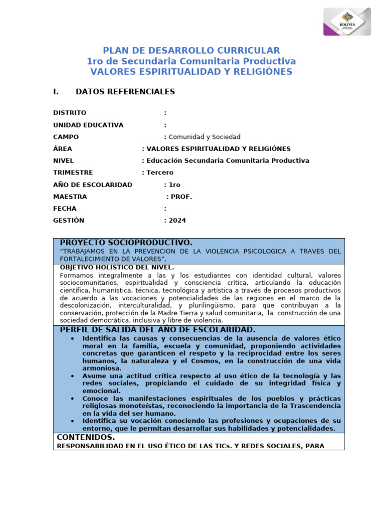 PDC - Val - 1ro Sec | PDF | Tecnología de información y comunicaciones ...