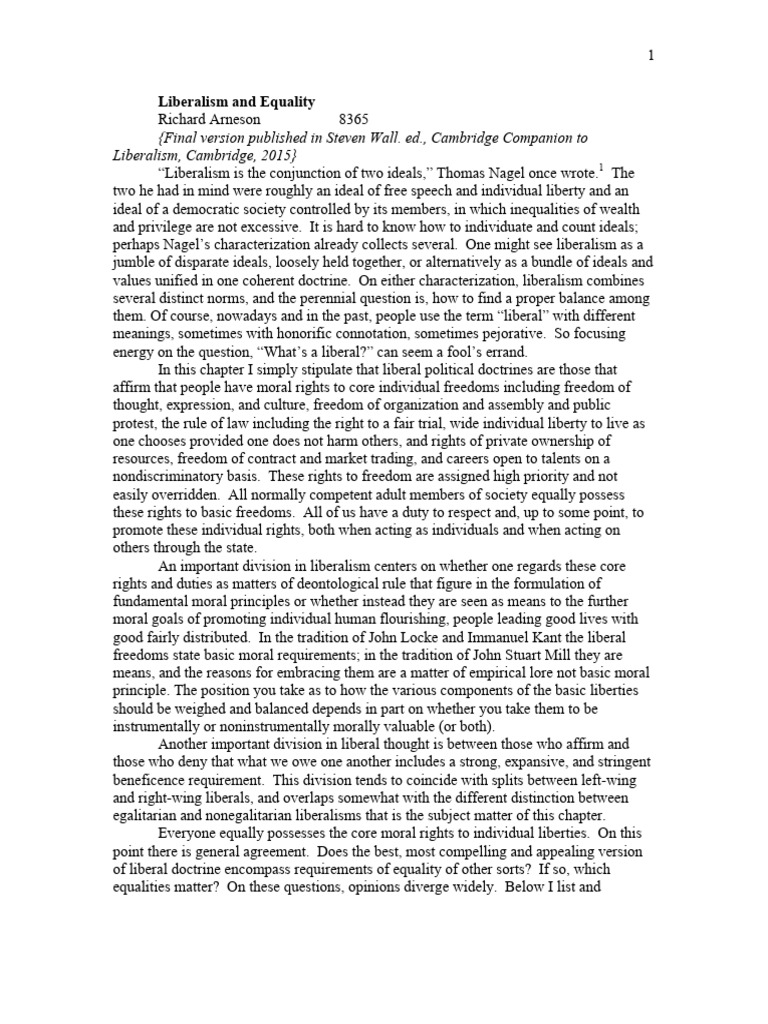 liberalism-and-equality | PDF | Egalitarianism | Liberalism