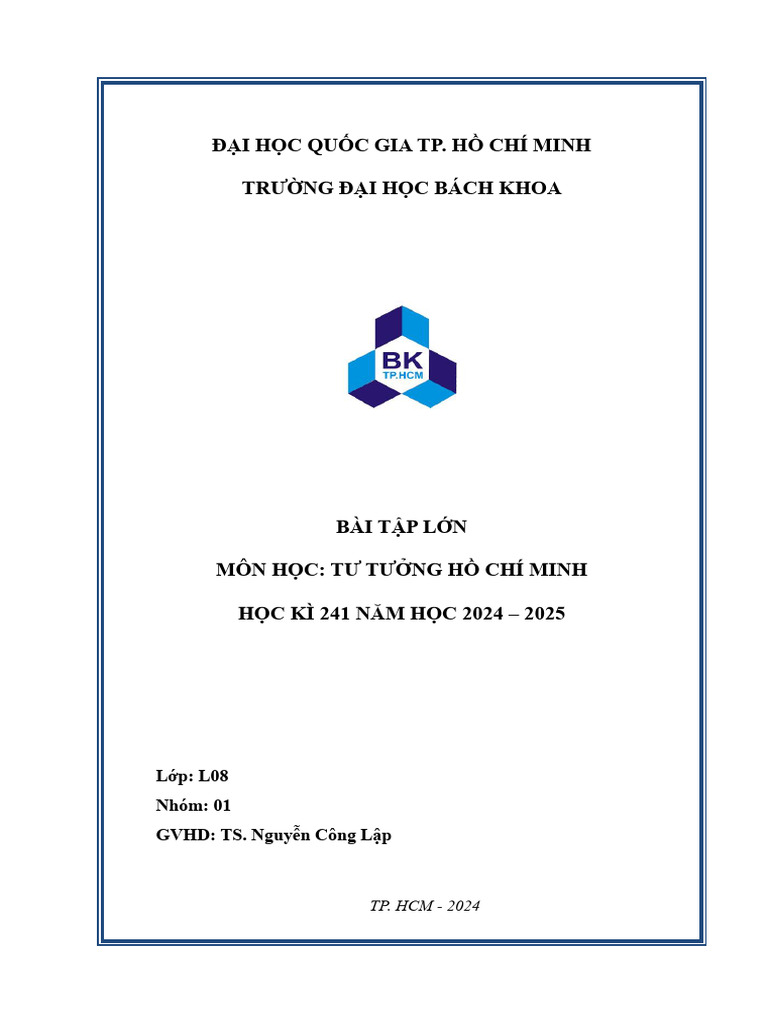 Btl Tư Tưởng Hồ Chí Minh - l08 - Nhóm 1 | PDF
