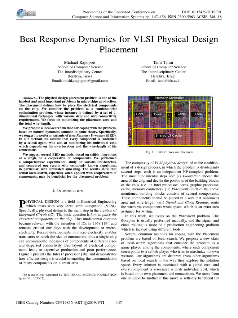 Best Response Dynamics for VLSI Physical Design Pl (1) | PDF | Integrated Circuit | Applied ...