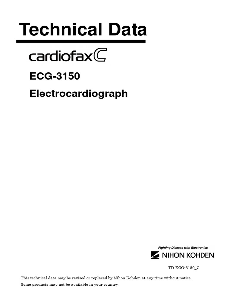 Eng Ecg-3150 Specs | PDF | Electrocardiography | Electrical Engineering