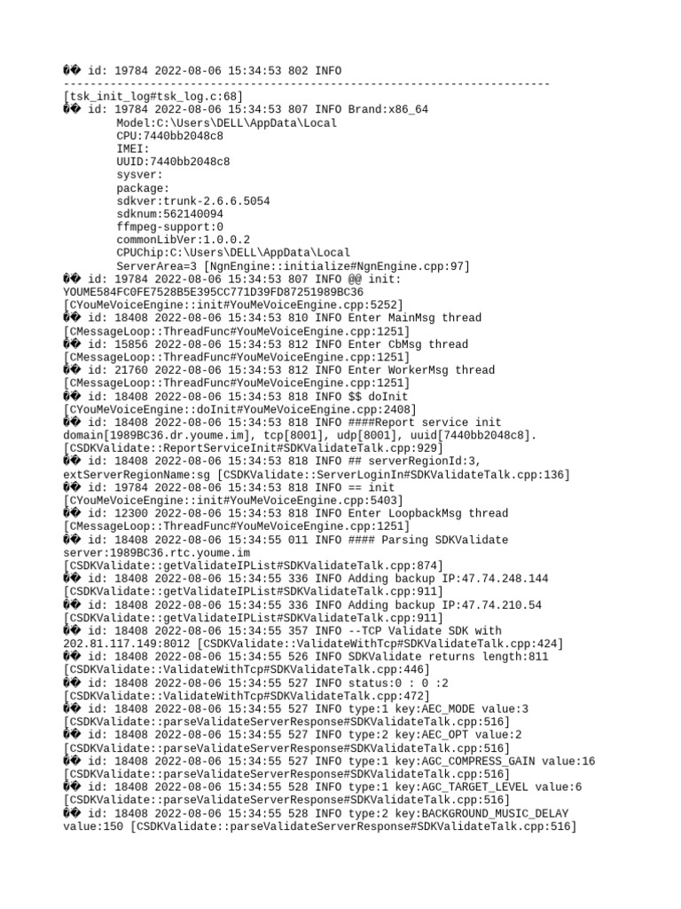 ymrtc_log | PDF | Computer Networking | Computer Engineering