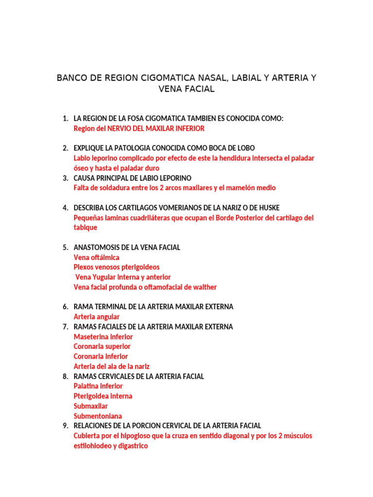 Banco de Region Cigomatica, Nasal y Labial | PDF