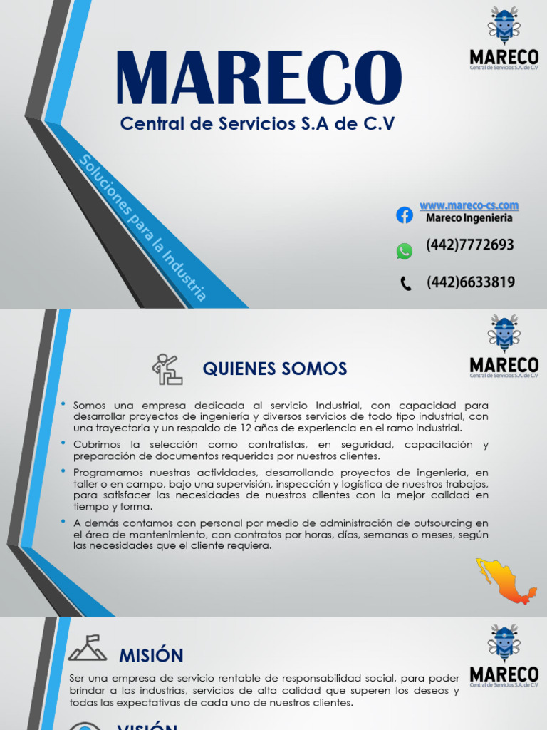 Catálogo de Servicios Mareco S.A. | PDF | México | Ingeniería