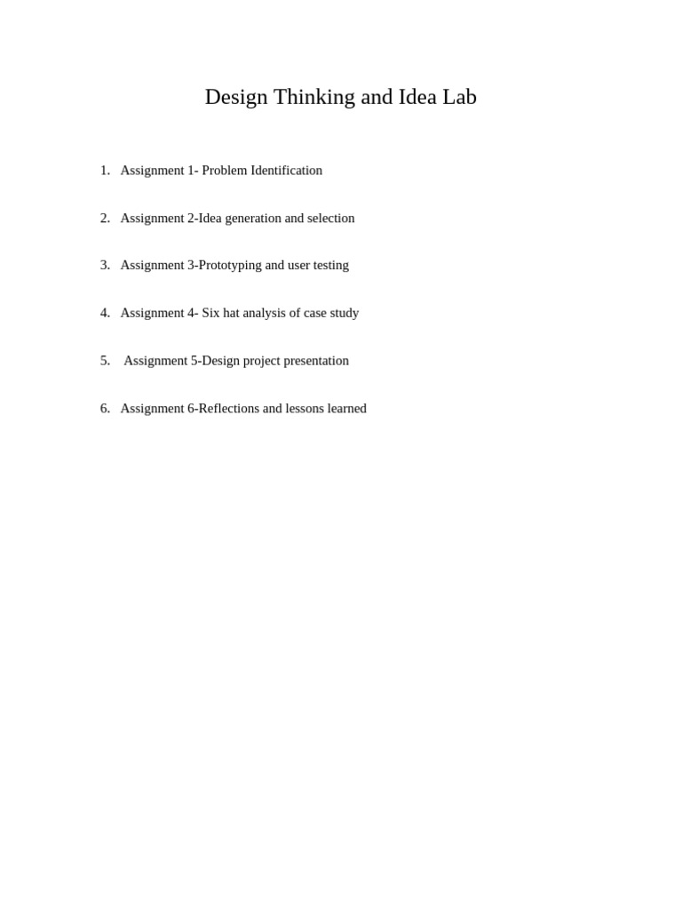 Design Thinking and Idea Lab | PDF