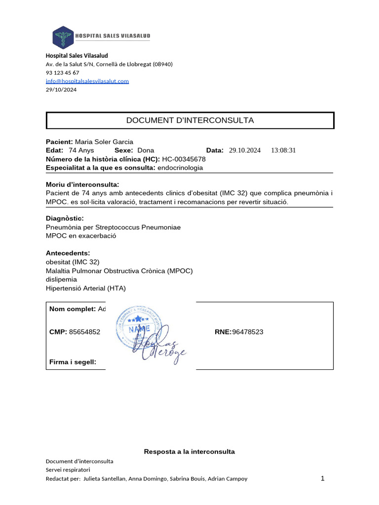 Document D'interconsulta | PDF