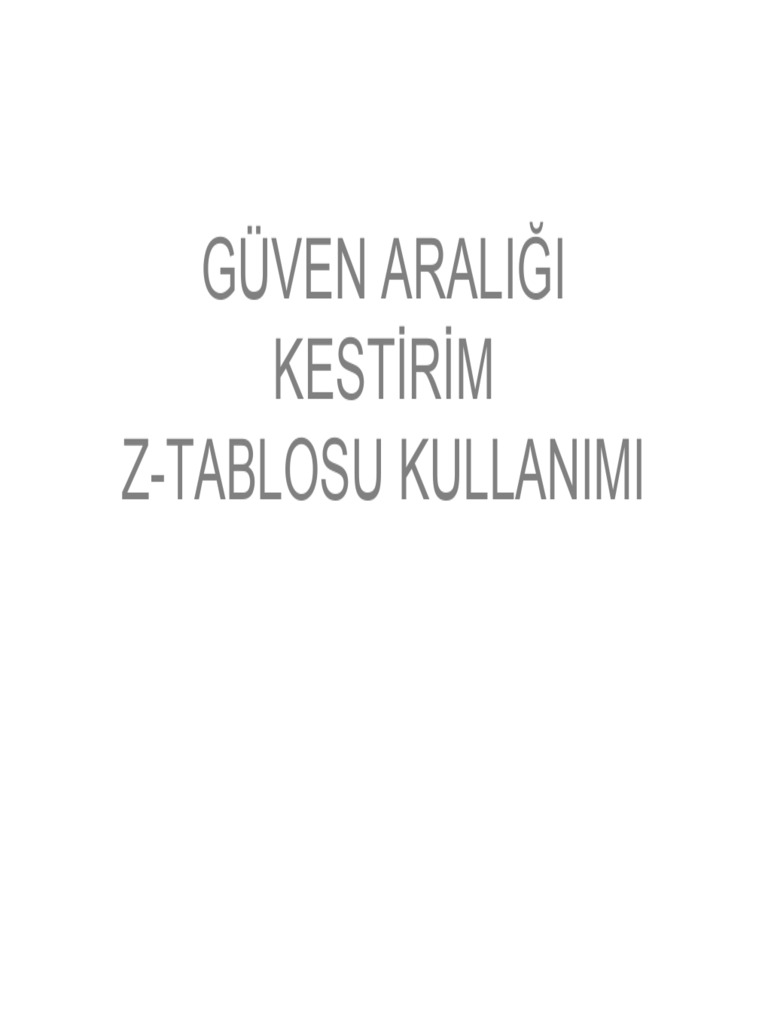 Z Tablosu Kullanimi Ve Ornekler | PDF