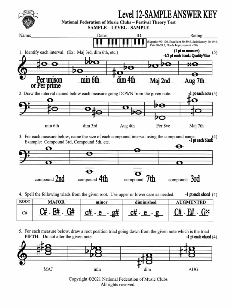 NFMC TT 12 Sample Ans - Key Final | PDF