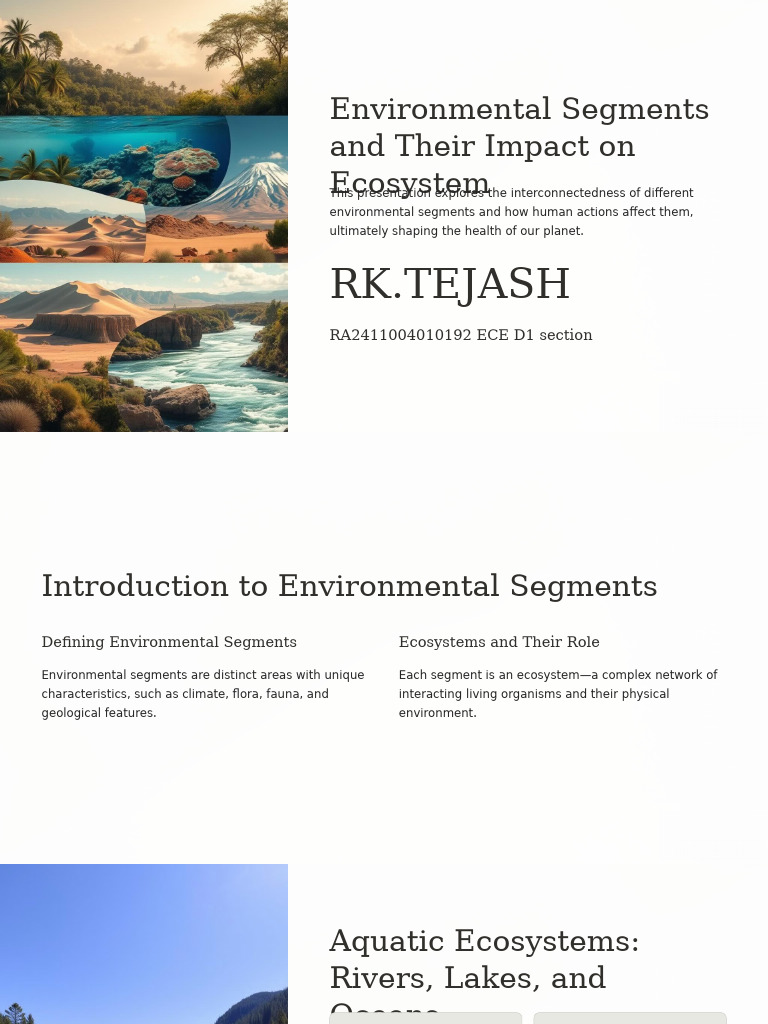 Environmental Segments & Ecosystem Impact | PDF | Marsh | Ecosystem